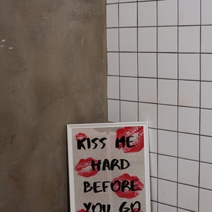 Kiss Me Hard Lips Poster: 70s Retro Red Wall Art (digital Download) - Etsy