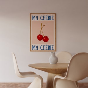 Cherry Poster, Retro Wall Art, 70s Psychedelic Print, Funky Wall Decor ...