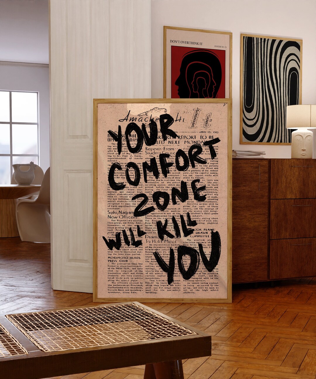 Trippy 70s Newspaper Print: Psychedelic Retro Wall Art (digital ...