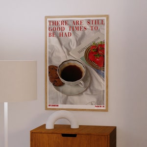 Affirmation Poster, 70s Wall Print, Red Wall Art, Newspaper Poster ...
