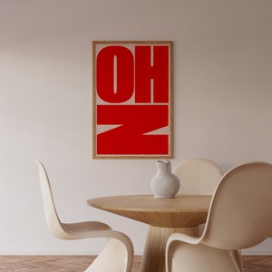 Oh No Poster, Typography Print, 70s Poster, Trendy Print, Psychedelic ...
