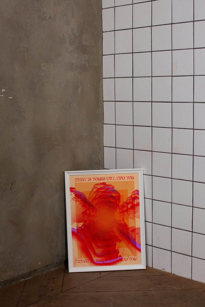 Affirmation Poster 70s Poster Red Wall Art Trendy Wall Art - Etsy