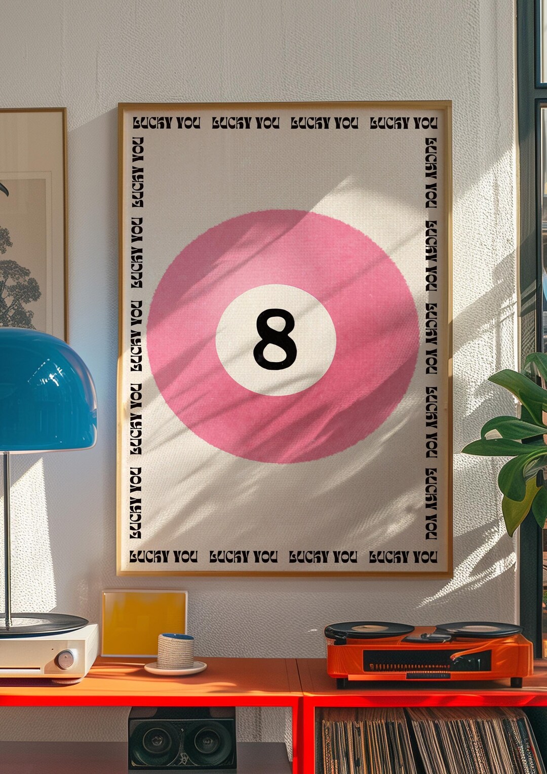 8 Pool Ball Poster, Kitsch Aesthetic Art, Preppy Print, Livingroom ...