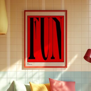 Fun Poster, Typography Poster, Red Wall Art, Trendy Quote Print ...