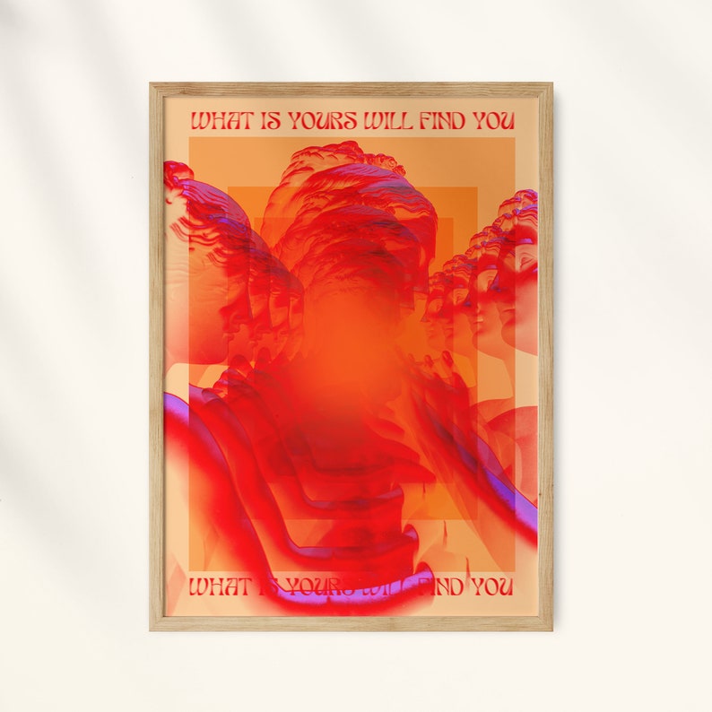 Affirmation Poster 70s Poster Red Wall Art Trendy Wall Art - Etsy