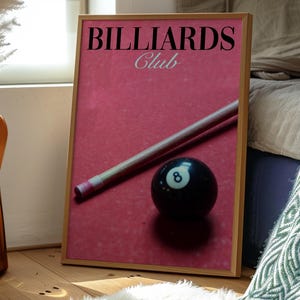 8 Pool Ball Print, Aesthetic Apartment Decor, Preppy Print, Billiards ...