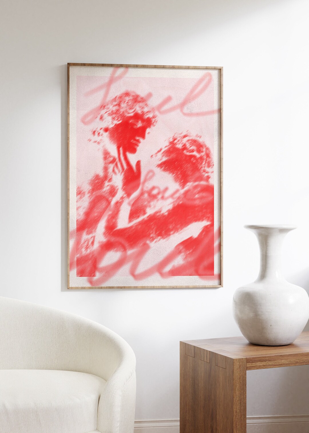 Red Wall Print, Aesthetic Decor, Love Poster, Trendy Wall Art, Trippy ...