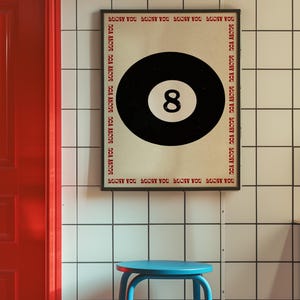 Lucky 8 Ball Print, Retro Billiards Poster - Etsy