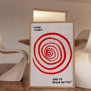 Red Wall Art, 70s Print, Dopamine Decor, Typography Print, Trendy Wall ...