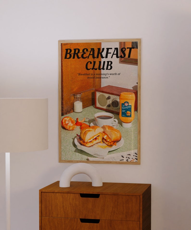 Breakfast Club Poster: 70s Retro Kitchen Wall Art (digital Download) - Etsy