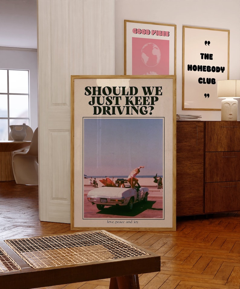 Retro Poster Trendy Wall Art 70s Psychedelic Print Funky - Etsy