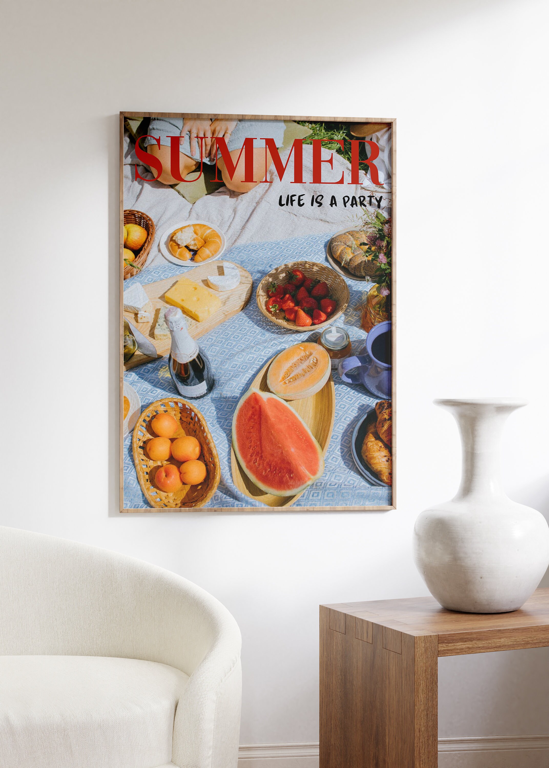 70s Summer Picnic Poster: Retro Kitchen Wall Art (digital Download) - Etsy