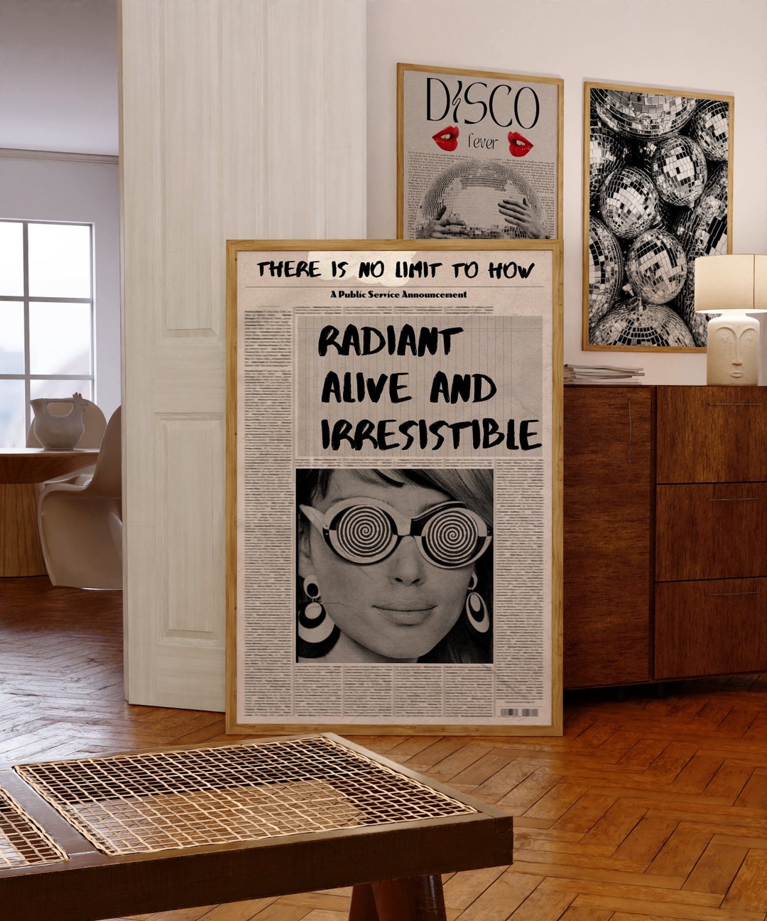 Psychedelic 70s Newspaper Art Print: Retro Trippy Wall Decor (digital ...
