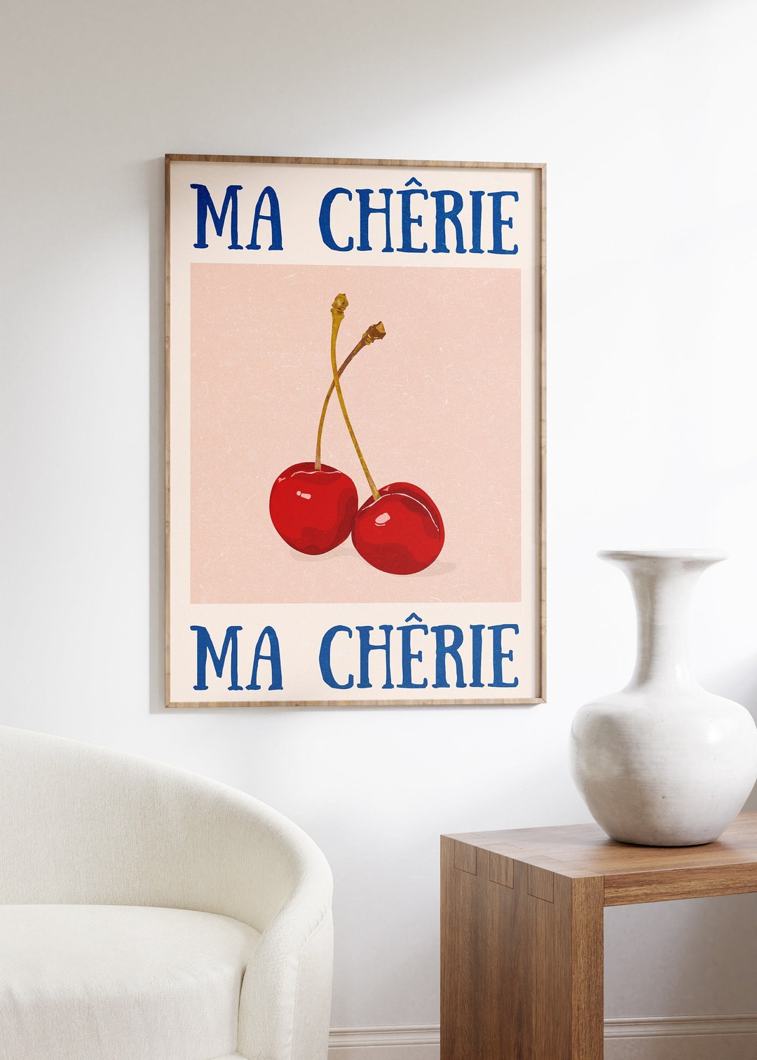 Cherry Poster, Retro Wall Art, 70s Psychedelic Print, Funky Wall Decor ...