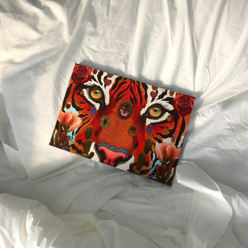 Sacred Tiger Art Print: Maximalist Boho Animal Poster (digital Download ...