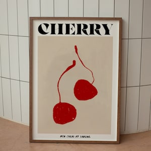 Cherry Retro Print: 70s Psychedelic Kitchen Wall Art (digital Download ...