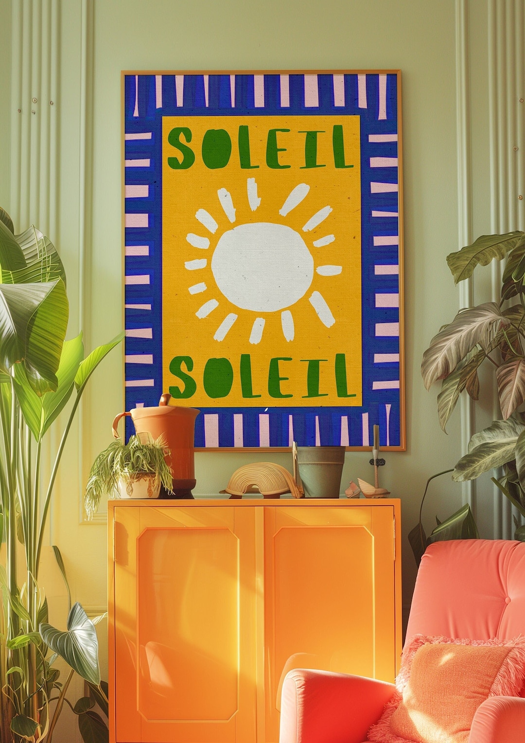 Soleil Sun Poster: Eclectic Maximalist Kitchen Wall Art (digital ...