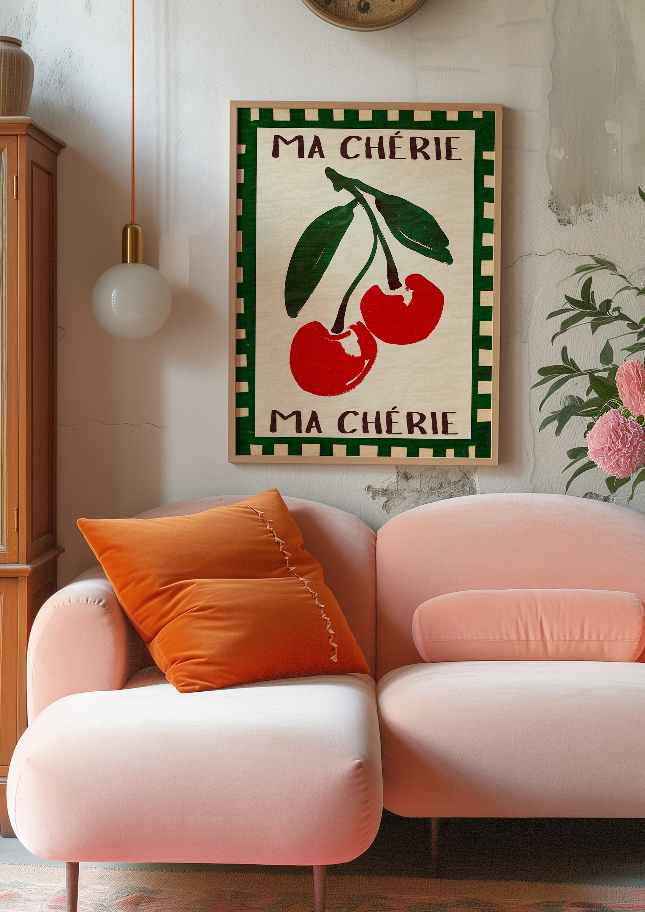 Cherry 'ma Chérie' Poster: Retro Kitchen Wall Art - Etsy