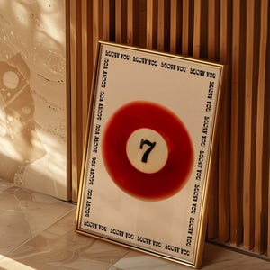 Lucky Number 7 Pool Ball Print: Retro Billiards Poster - Etsy