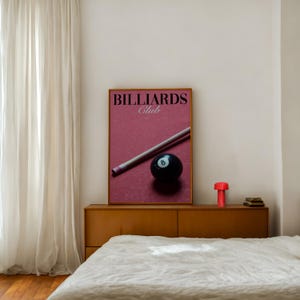 8 Pool Ball Print, Aesthetic Apartment Decor, Preppy Print, Billiards ...