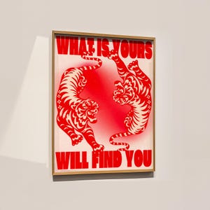 Tiger Poster, 70s Poster, Affirmation Poster, Aesthetic Art, Red Wall ...