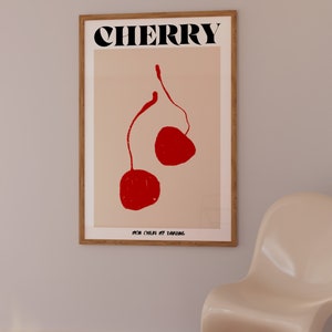 Cherry Retro Print: 70s Psychedelic Kitchen Wall Art (digital Download ...