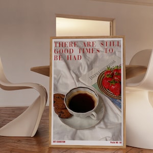 Affirmation Poster, 70s Wall Print, Red Wall Art, Newspaper Poster ...