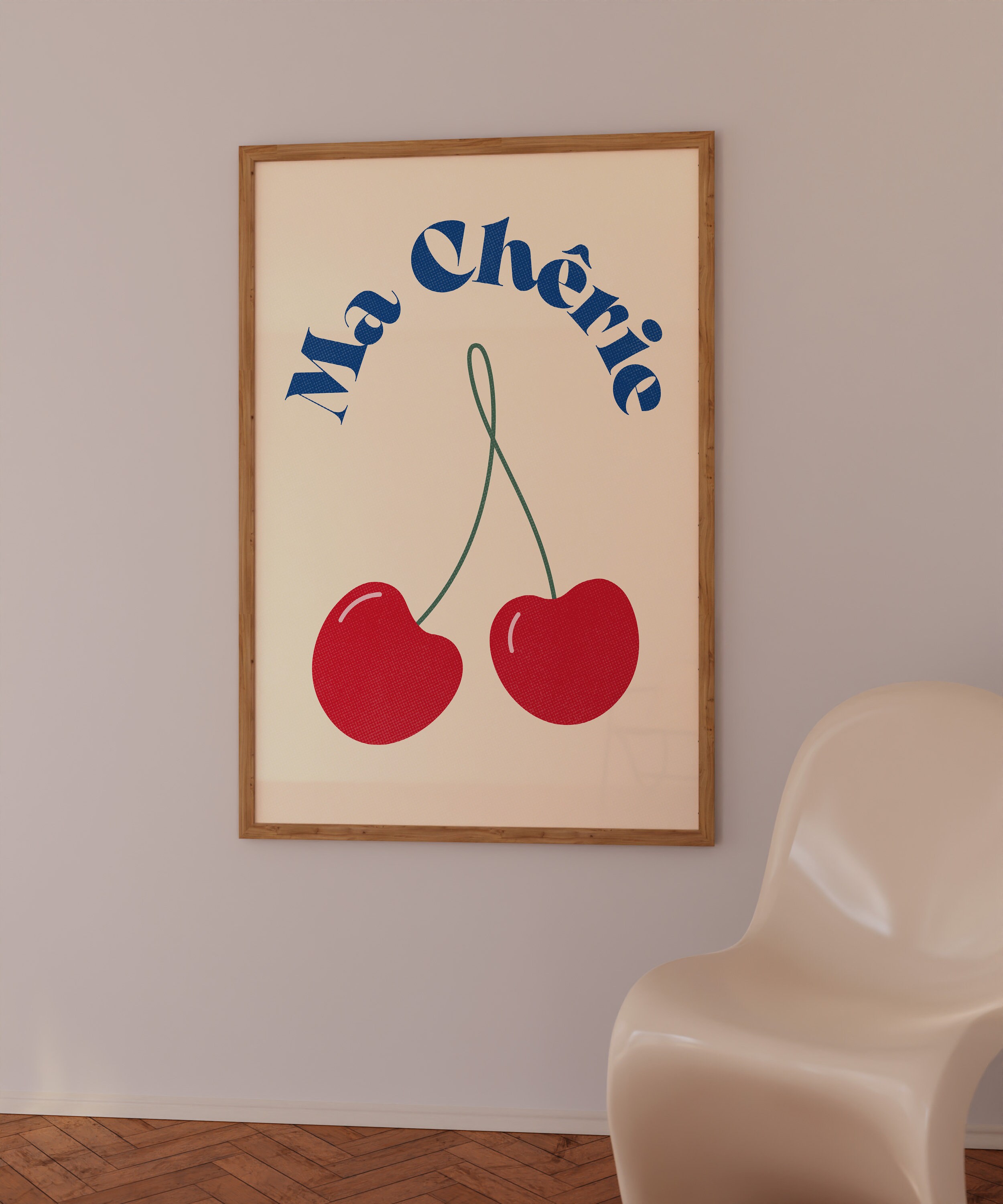 Retro Cherry 'ma Chérie' Poster: 70s Funky Wall Art (digital Download ...
