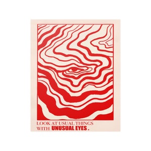 70s Psychedelic Art Print: Red Gradient Retro Wall Decor - Etsy