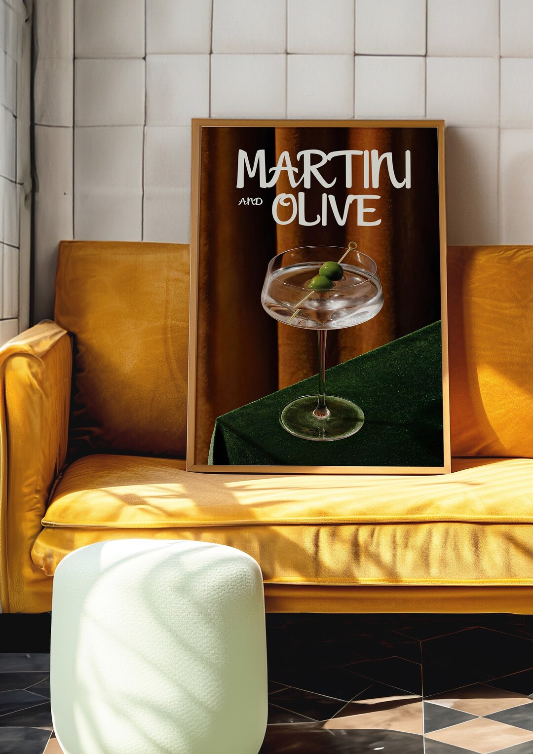Martini Poster, Bar Wanddekor, 70er Jahre Poster, Grüne Wandkunst ...