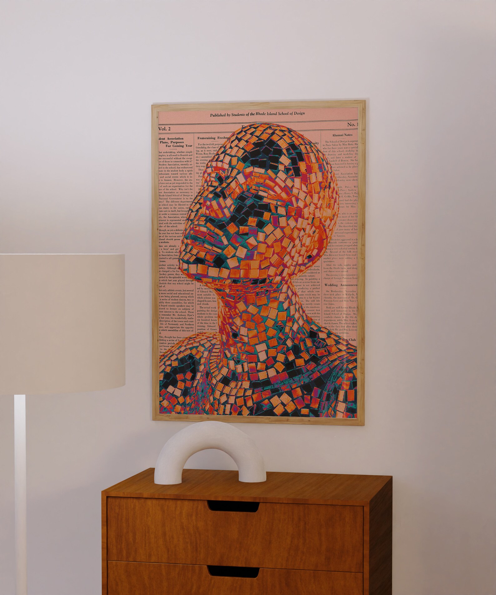 Trippy Newspaper Art Print: 70s Psychedelic Gradient Poster (digital ...