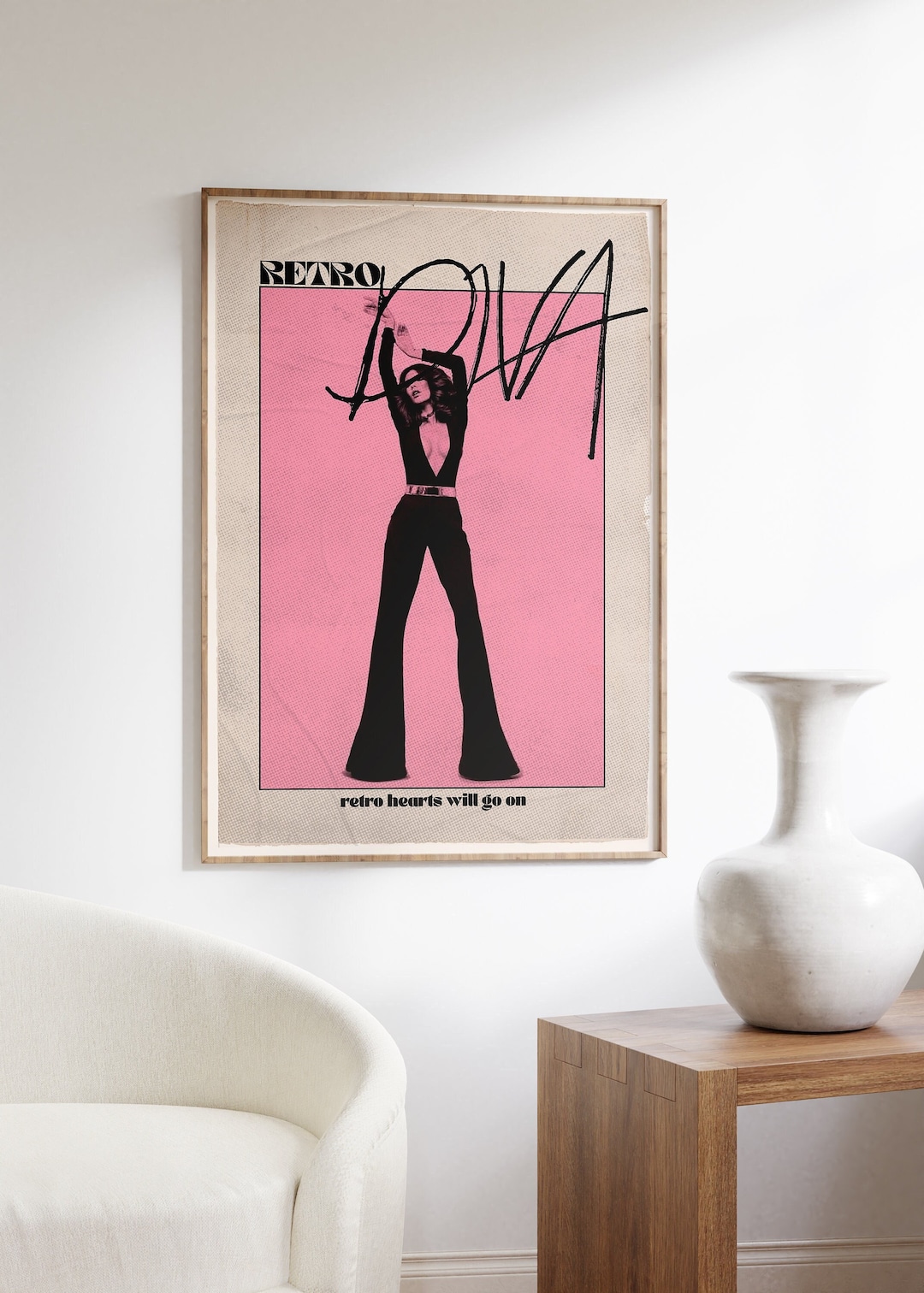 Retro Diva Poster: 70s Psychedelic Pink Wall Art - Etsy