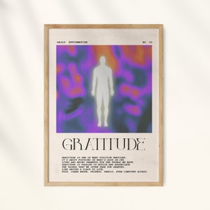 Gratitude Poster, Self Affirmation, Vintage Funky Wall Decor, Y2k ...