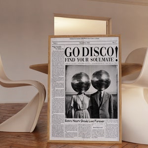 Disco Magazine Poster, 70s Print, Black Wall Art, Party Poster, New ...