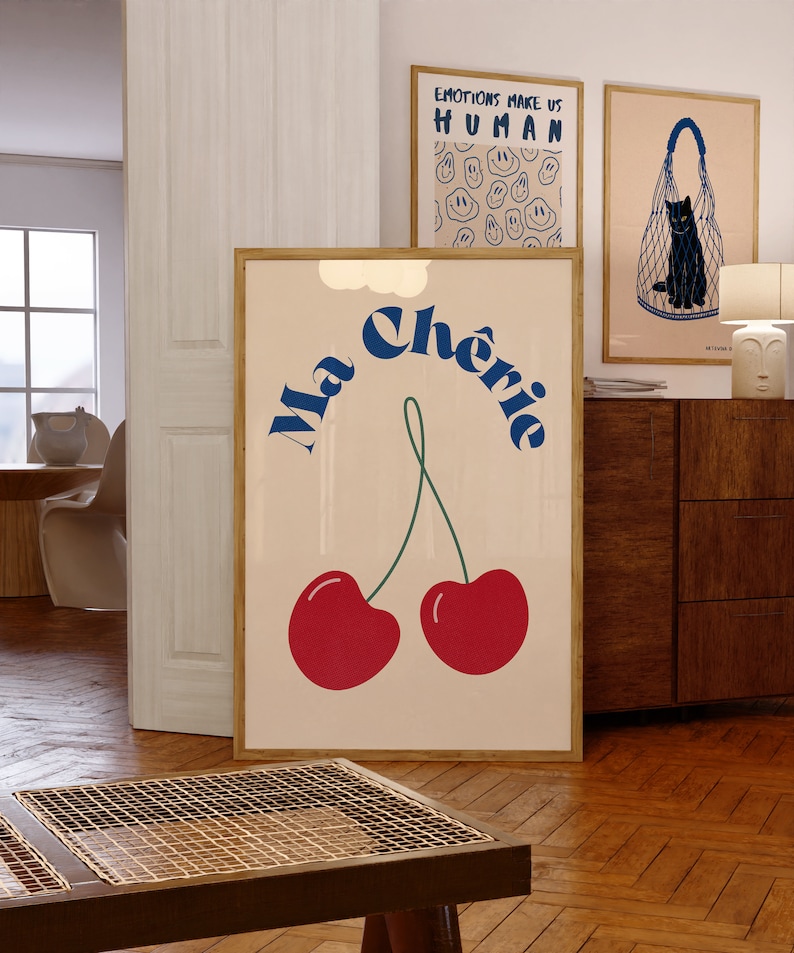 Cherry Poster Set: 70s Retro Trippy Wall Art (digital Download) - Etsy