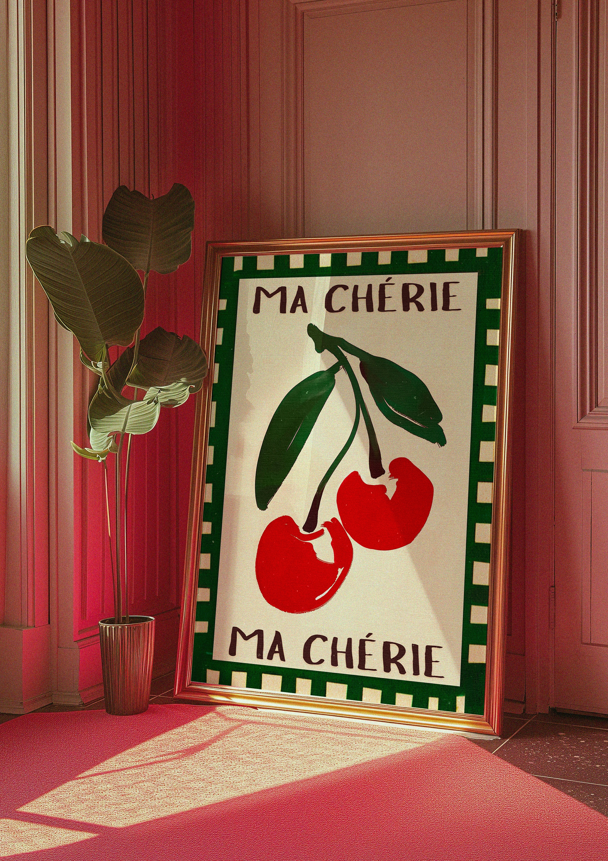 Cherry 'ma Chérie' Poster: Retro Kitchen Wall Art - Etsy