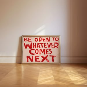 Typography Poster, Humorous Poster, Red Wall Art, Positive Affirmation ...