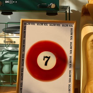 Lucky Number 7 Pool Ball Print: Retro Billiards Poster - Etsy