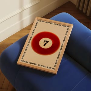 Lucky Number 7 Pool Ball Print: Retro Billiards Poster - Etsy