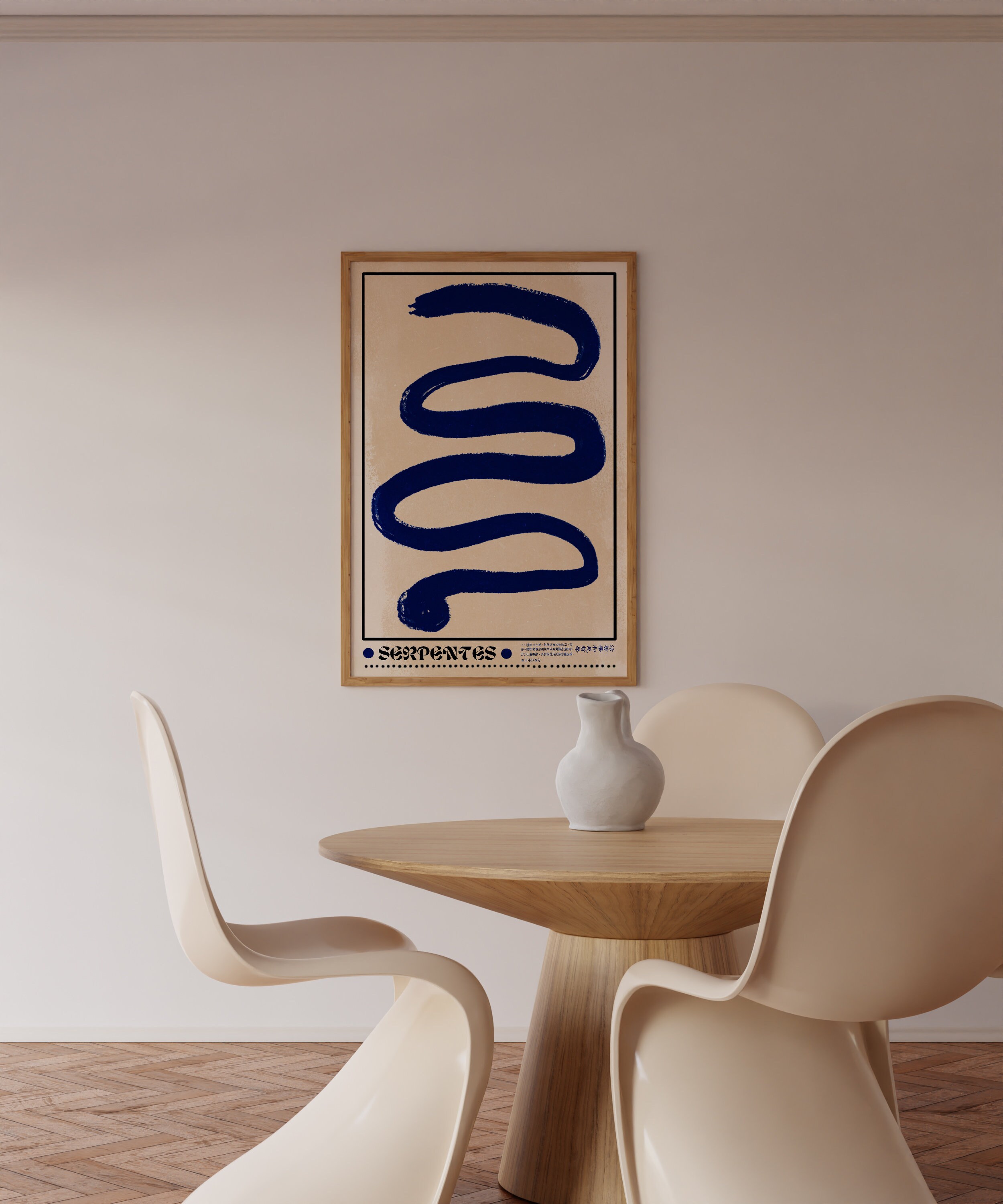 Blue Snake Poster: 70s Retro Art Print (digital Download) - Etsy
