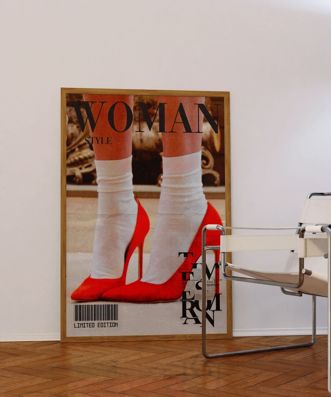 Style Magazine Poster, Retro Poster, Red Wall Art, High Heels Poster ...