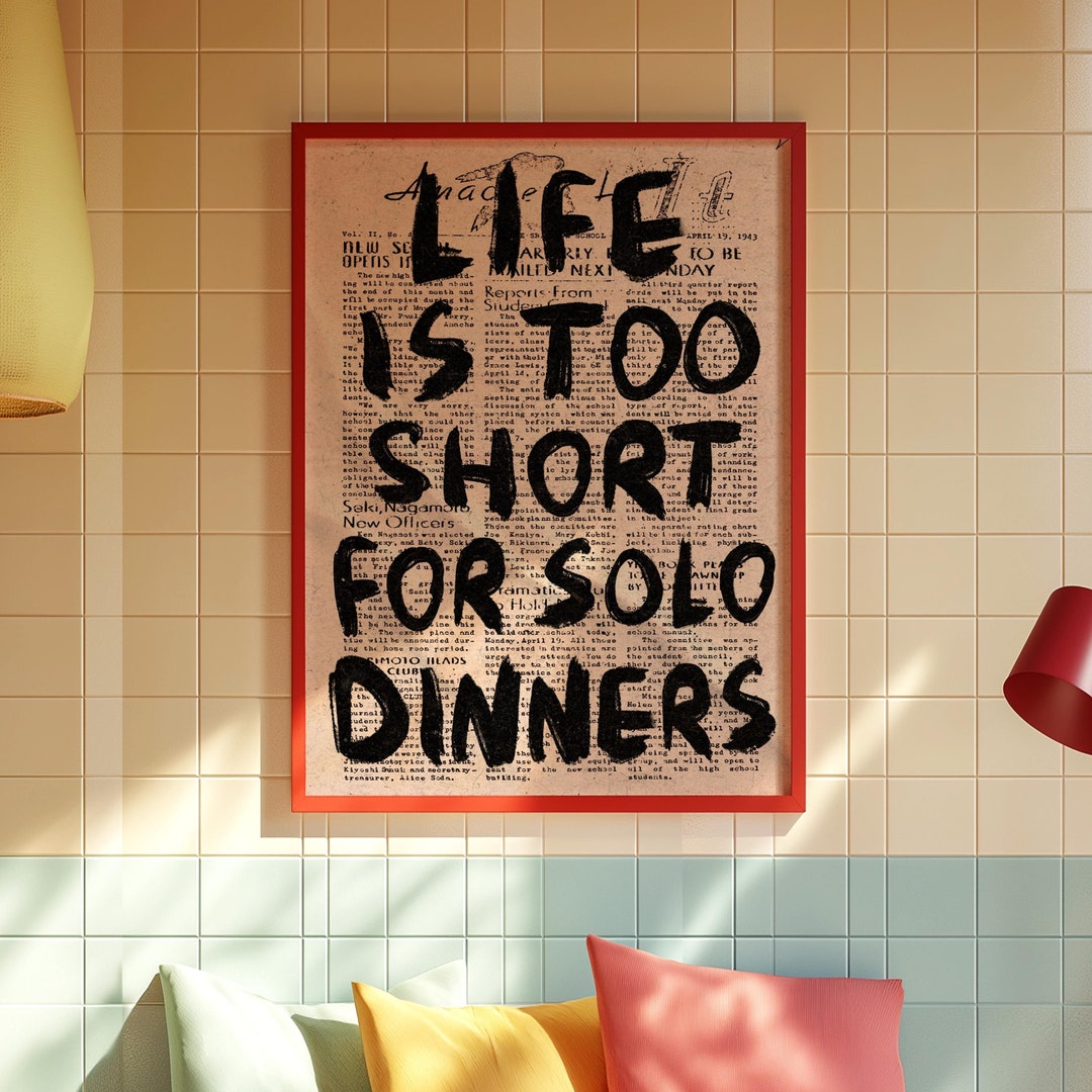 Typography Poster, Black Wall Art, Positive Affirmation Art, Diningroom ...