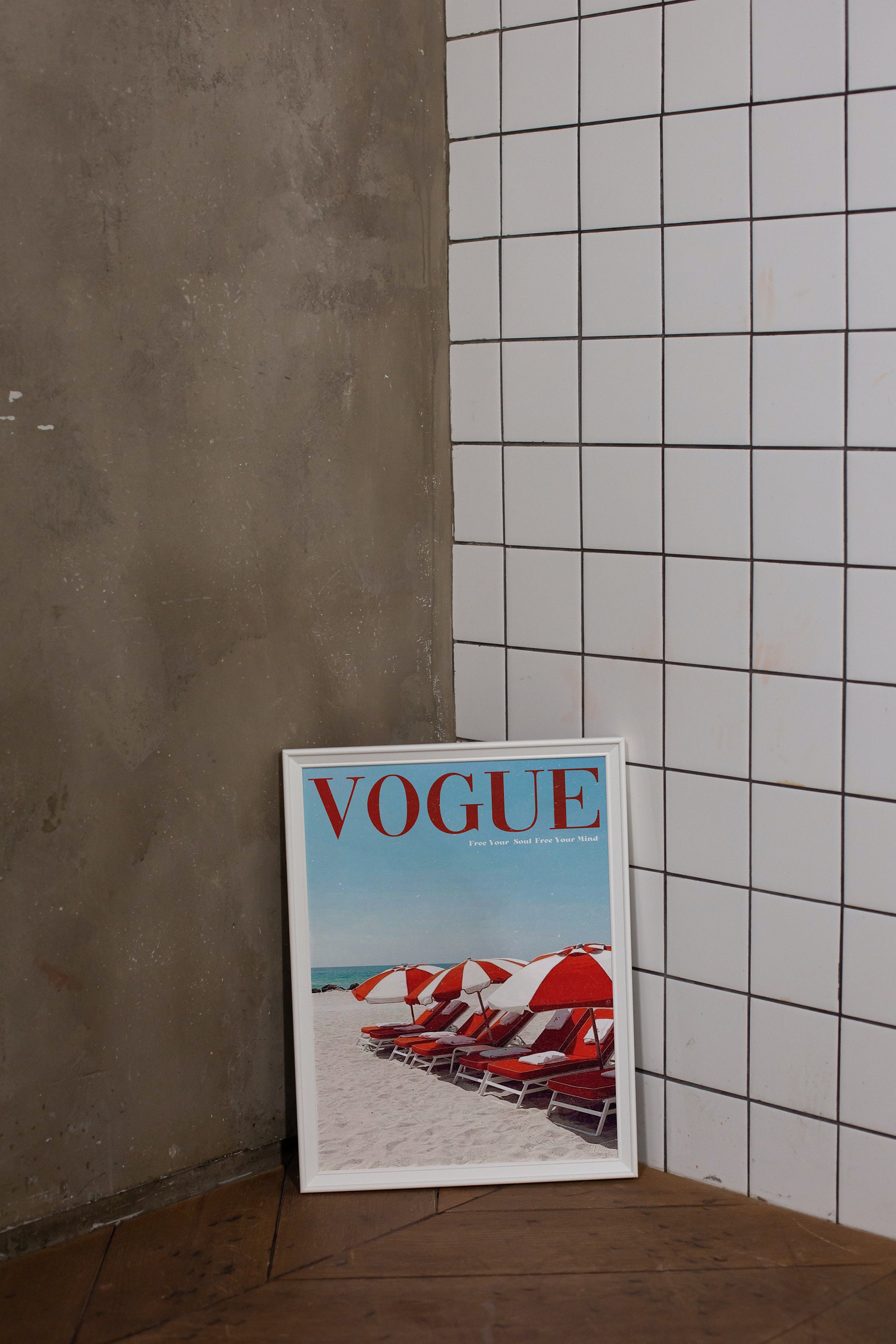 Vogue Magazine Poster 70s Print Red Wall Art Beach Poster - Etsy