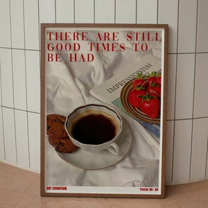 Affirmation Poster, 70s Wall Print, Red Wall Art, Newspaper Poster ...