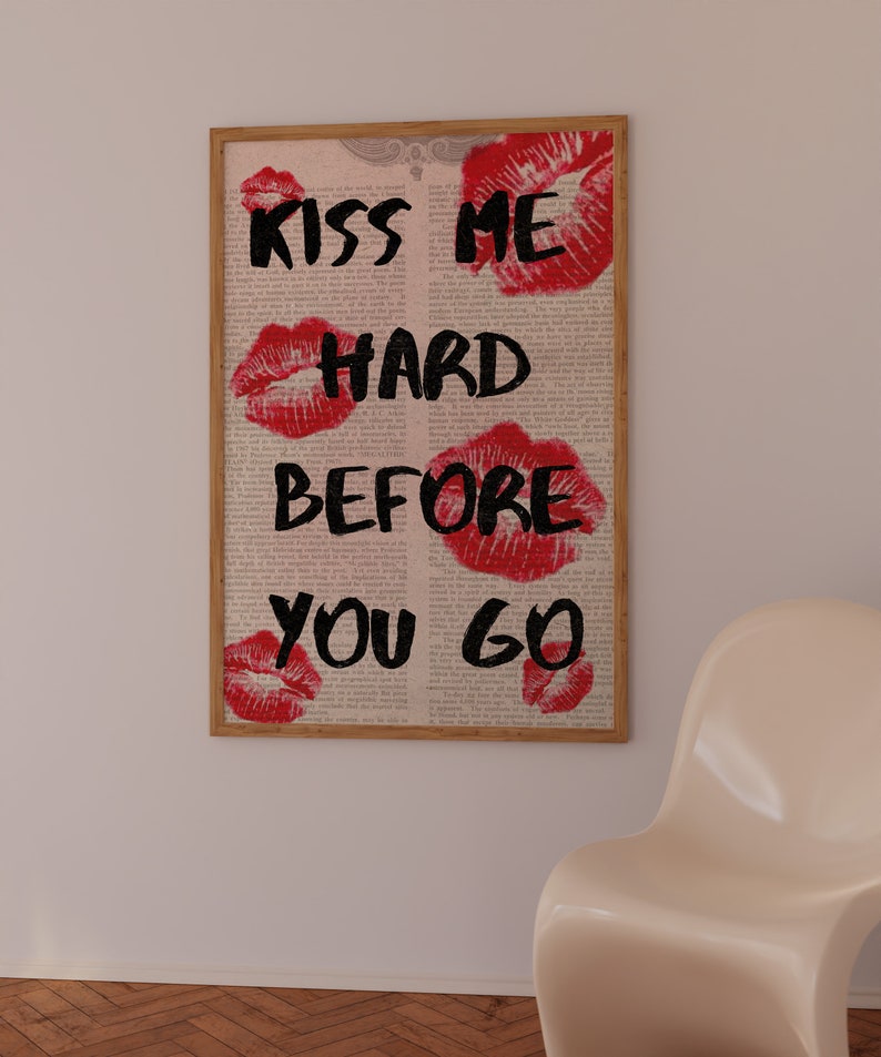 Kiss Poster 70s Poster Red Wall Art Trendy Wall Art Hippie - Etsy