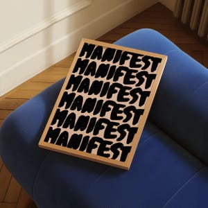 Manifest Typography Poster: Black Ink Wall Art - Etsy