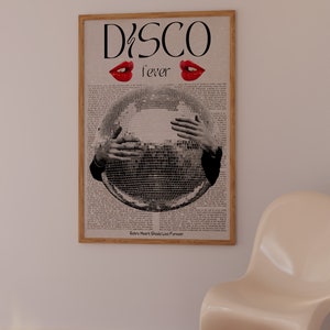 Disco Magazine Poster, 70s Wall Print, Black Wall Art, Newspaper Poster ...