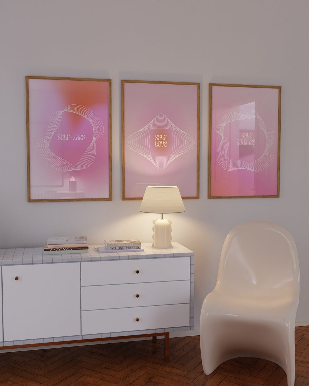 Positive Aura Posters Set of 3, Spiritual Poster, Grainy Gradient, Aura ...