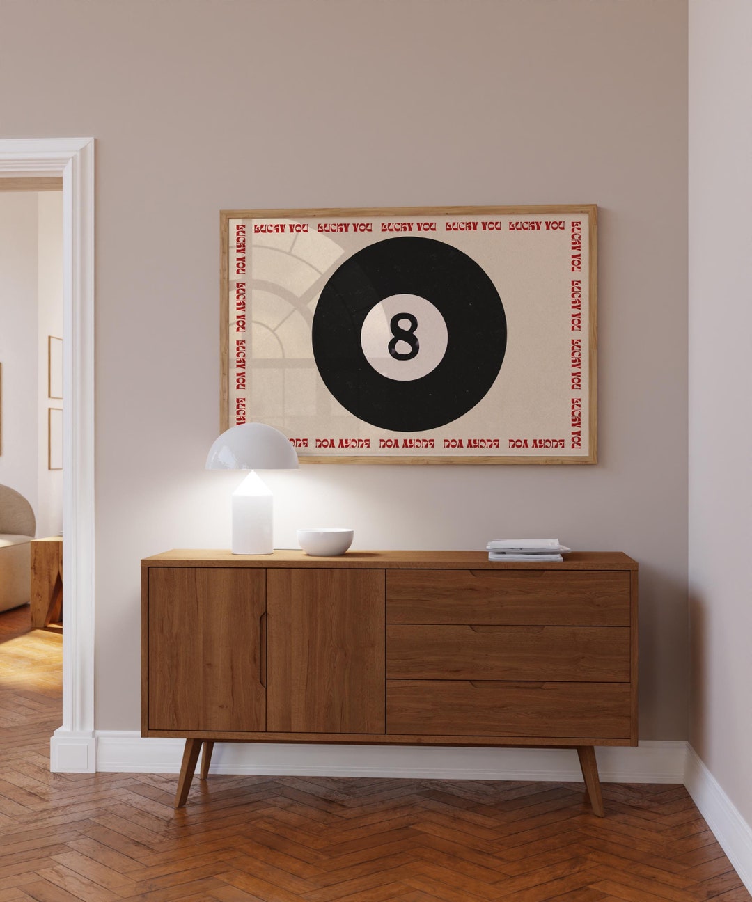Lucky 8 Pool Ball, Aesthetic Wall Art, Preppy Art Print, Billiards ...