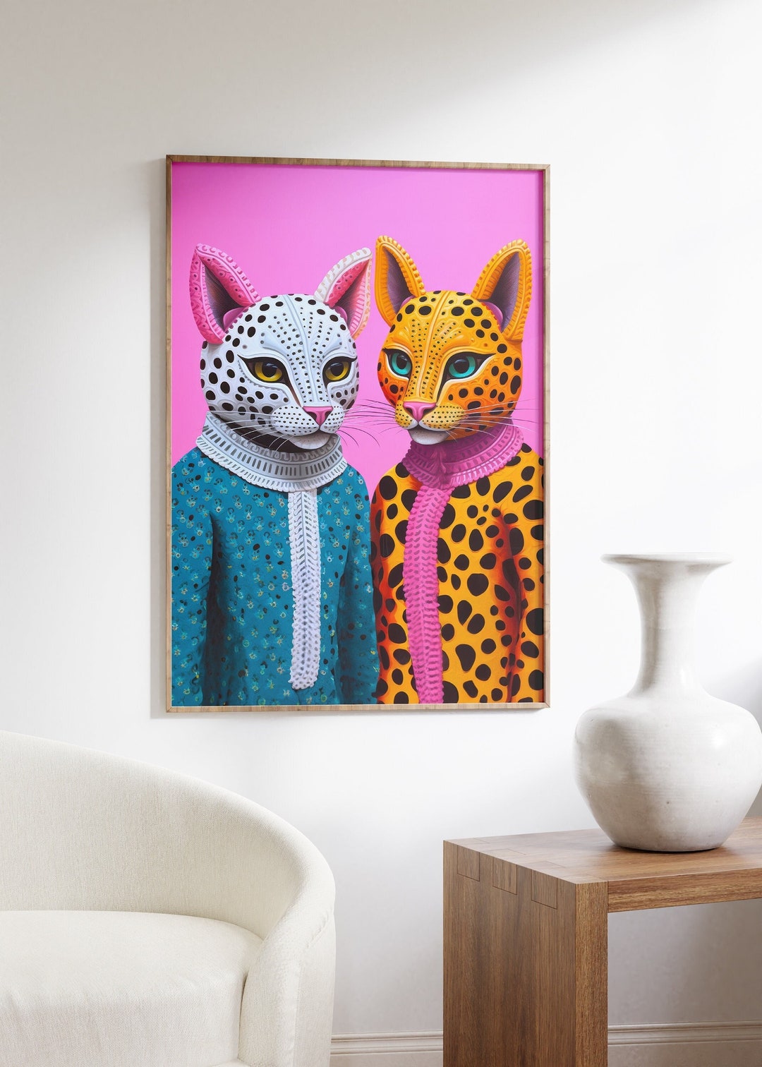 Cat Poster, Retro Wall Art, 70s Poster, Psychedelic Art, Funky Wall ...